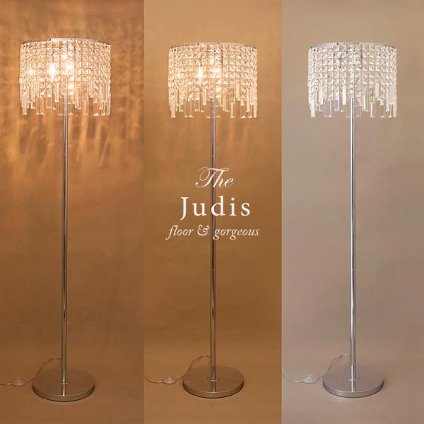 きれいに並んだ円型クリスタルパーツがきらめく3灯のフロアランプ。クリスタルが風に揺らめいて美しく瞬きます。組み立ても簡単で、中間にフットスイッチがありON/OFFが手軽に行えます。■サイズ・容量本体：約Φ35 x H148 cm（コードの中...