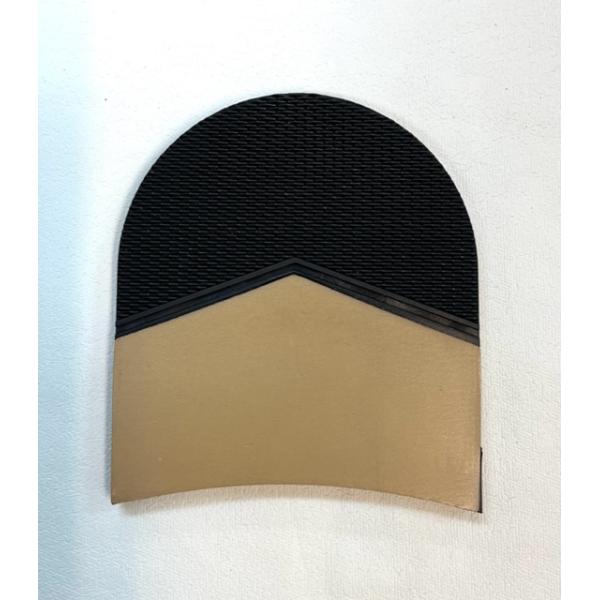 製靴材料　革付きゴム化粧（ロイヤル革付き化粧）黒ベージュ色　厚さ7ｍｍ　LLサイズ巾8.5長さ9.2cm1足セットになります。　革底靴の修理・製作におすすめです。