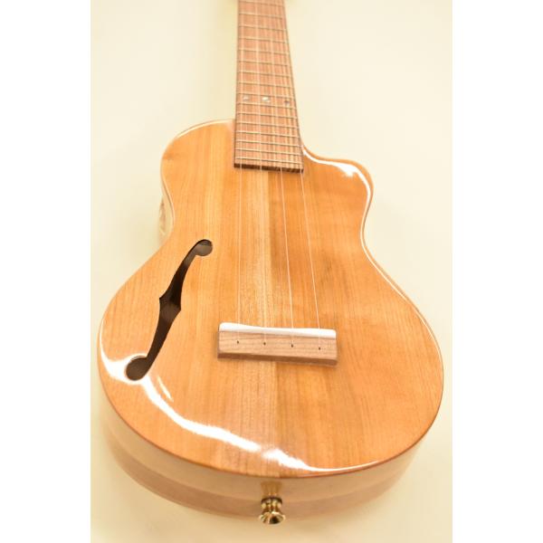 天然生シラカバ無垢材の削り出しボディは一体型スルーネック構造　北海道産サクラ材をトップに使用したプレミアムモデルが奇跡の入荷！