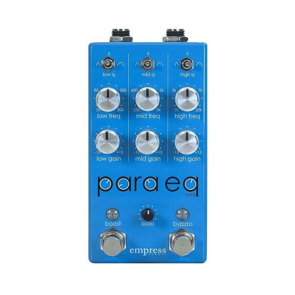 最も高品位なパラメトリックEQペダル。独立したクリーンブーストも装備。Empress Effects ParaEQ MKIIは、最もパーフェクトなパラメトリックEQペダルです。楽器のサウンドを一切マスクすることなく的確なイコライジングが可能です。