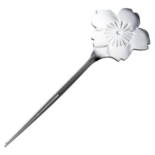 茶席だけでなく、普段のお茶菓子やフルーツにも使いやすい、ステンレス製の楊枝です。和の草花をモチーフにしており、テーブルに季節感を演出できます。持ち手となるモチーフと、お菓子を切る本体部分で90度ねじった形がユニークです。こちらは、スプーンや...