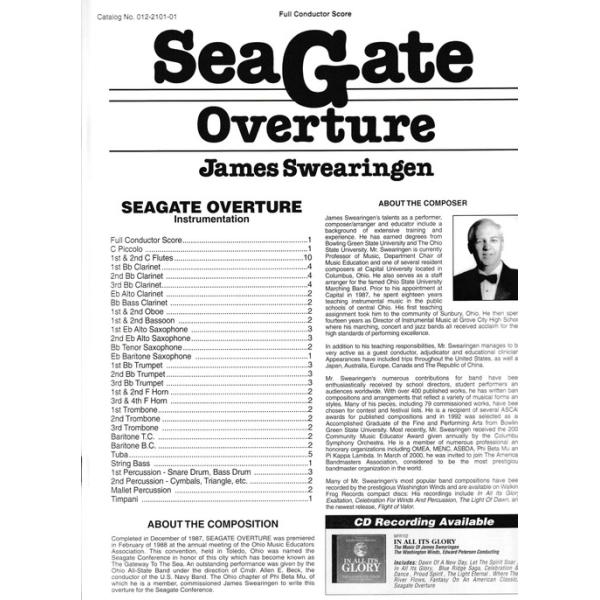★こちらの商品はフルスコア「のみ」です★■原題または洋題：Seagate : Overture■作曲者：ジェイムズ・スウェアリンジェン（James Swearingen）■演奏時間：約7分37秒■出版社グレード：3■出版社：C.L. バーン...