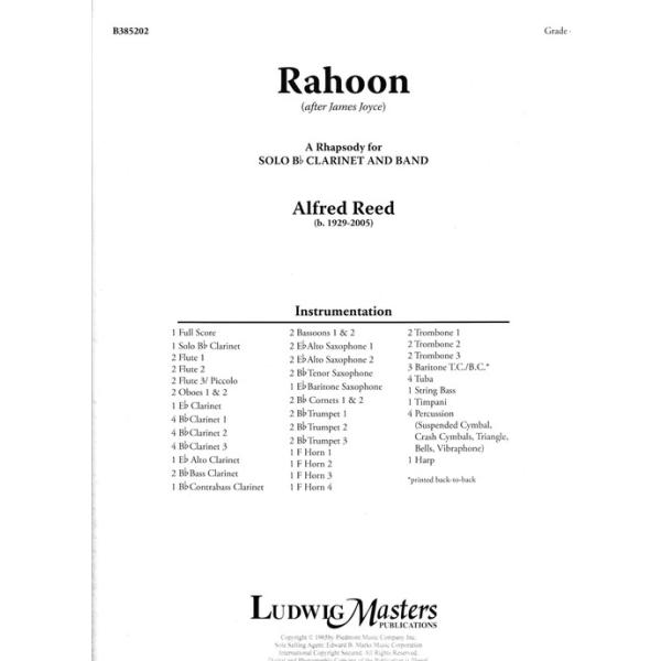 ■原題または洋題：Rahoon■作曲者：アルフレッド・リード（Alfred Reed）■演奏時間：約10分00秒■出版社グレード：--■出版社：Alfred Publishing / Ludwig Masters Publications■...