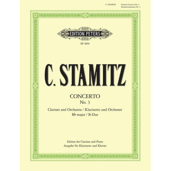 ■原題または洋題：KLARINETTENKONZERT NR.3 - CLARINET CONCERTO NO. 3■作曲者：カール・シュターミッツ（Carl Stamitz）■演奏時間：約12分00秒■出版社による設定グレード：--■出版...