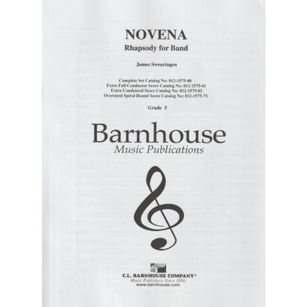 ★こちらの商品はフルスコア「のみ」です★■原題または洋題：Novena■作曲者：ジェイムズ・スウェアリンジェン (James Swearingen)■演奏時間：約5分44秒■出版社による設定グレード：3