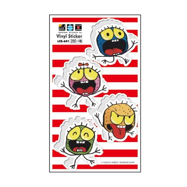 SIZE:W62×H107mm楳図かずお先生のダイカットビニールステッカーです。あの人気作のキャラクター達が集結！更に、同シリーズの缶バッジやポスター、キーホルダーなど、ラインナップも拡大！屋外も対応！バイクやメットはもちろん、ビニール傘、...