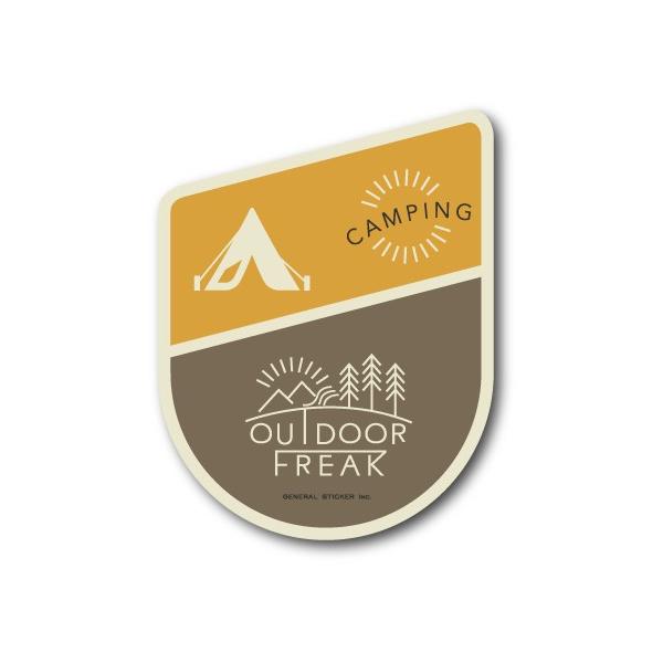 SIZE:W53 H68mmアウトドア好きがアウトドア好きの為に作ったステッカー！あなたはどんなアクティビティが好きですか？屋外使用ＯＫ！耐水性のあるステッカーです。白色のビニール素材に印刷されています。道具入れ、クーラーボックス、スーツケ...