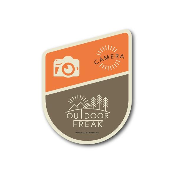 SIZE:W53 H68mmアウトドア好きがアウトドア好きの為に作ったステッカー！あなたはどんなアクティビティが好きですか？屋外使用ＯＫ！耐水性のあるステッカーです。白色のビニール素材に印刷されています。道具入れ、クーラーボックス、スーツケ...