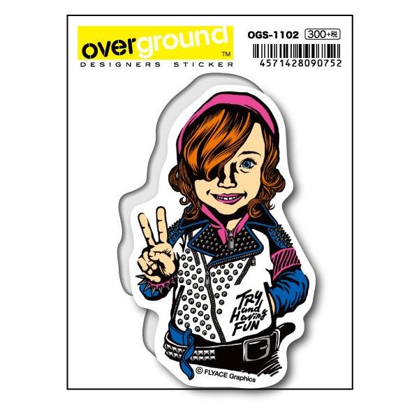 サイズ：約 W47XH76mm耐水、対光性のある塩ビ素材のステッカーです。グロスラミネートされていますので屋外での長期使用もＯＫ！OGS-11　作者：Flyace Graphicsさんhttp://flyace.info/(c) Flyac...