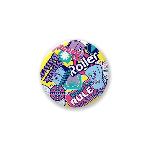 サイズ：直径約40mm写真は拡大してあります。ピンタイプ洋服はモチロン！カバンや帽子等様々なアイテムにつけて気分リフレッシュ！プレゼントにもどうぞ。(C)Oilshock Designs