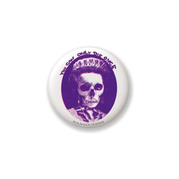 サイズ：直径約40mm写真は拡大してあります。ピンタイプ洋服はモチロン！カバンや帽子等様々なアイテムにつけて気分リフレッシュ！プレゼントにもどうぞ。(C)Oilshock Designs