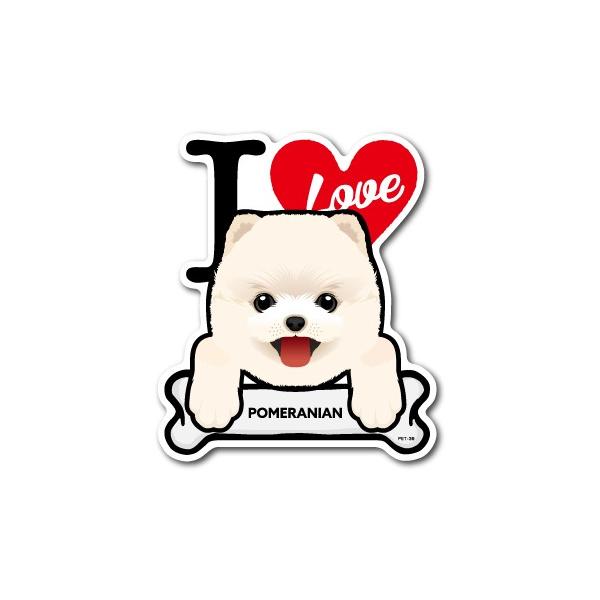 SIZE:W98 H116mm犬好きの方必見！大好評のペットシリーズ第二弾！可愛いイラスト仕上げのドッグステッカーです！ プレゼントにもオススメです。屋外使用OK！耐水性のあるステッカーです。白色のビニール素材に印刷されています。バイクやメ...