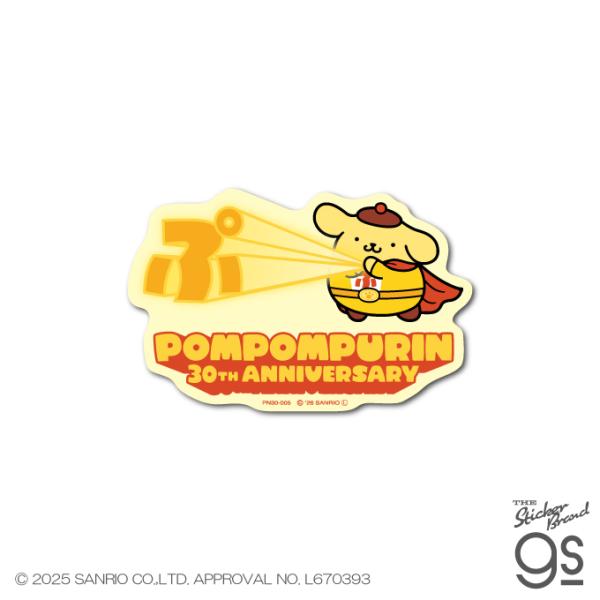 30周年記念！2025年にはサンリオキャラクター大賞1位となったころんとしたフォルムが魅力的な大人気『ポムポムプリン』誕生から30年をお祝いする、特別なデザインのステッカーが登場です！ドット柄になった、プリンの大好きなたからものを散りばめた...