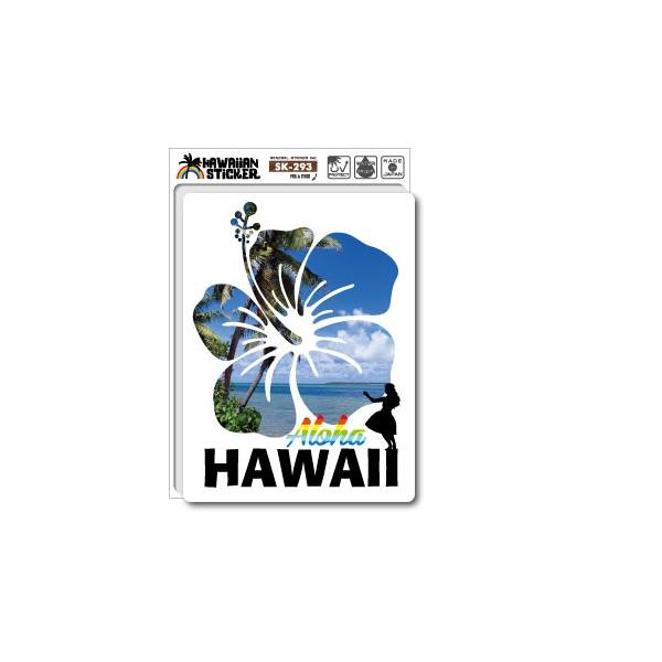 SIZE:W9.5 H13.8cmサイズはワンシートのサイズです。 ハワイ好きにはたまらない！ハワイのロゴやイラストのステッカーです。スーツケースや車、サーフボードなどにどうぞ！屋外使用ＯＫ！グロスラミネート加工されています。耐水性、耐光性...
