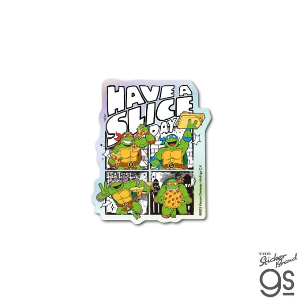 世界中で大人気！アメコミ発の『ミュータント・タートルズ』第二弾！ニューヨークを舞台に大活躍するカメの忍者4人組が迫力満点の虹色に輝くホログラムステッカーになりました！キャラクターやロゴが映えるデザインは、ファン必見！濃い色の物に貼ると、より...