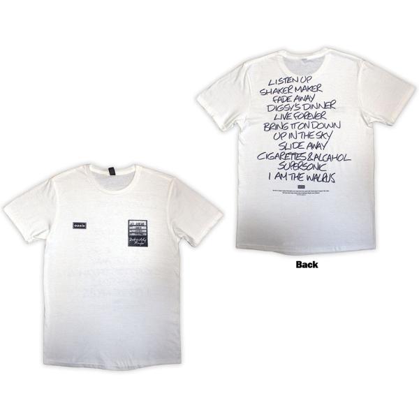 祝!!!再結成!!!OASIS LIVE '25フロントにはLOGOと『AAA PASS』、そしてバックにはSET LIST！■商品詳細・国：UK・カラー : WHITE・素材 ：GILDAN SOFTSTYLE・サイズ　  [S 身幅：約...