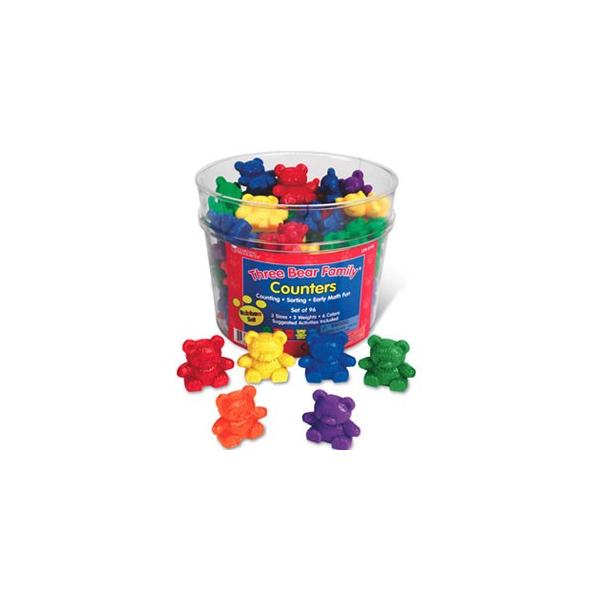 6色3サイズ、3種類の重さのとっても かわいいくまのファミリーセット。パパくま (12g) 24体、ママくま(8g) 24体、赤ちゃんくま(4g)48体。96 pieces 2.5-3.8cm/bear＊対象年齢 3歳以上