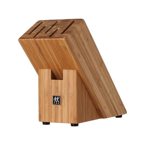 ●天然素材なので、包丁やはさみの刃の負担を軽減して収納します。●最大収納数スリット1、2(両側)三徳包丁18cm 1本・牛刀24cm 1本・パンスライサー23cm 1本・スリット3(中央)出刃包丁17cm 1本・スリット4(左から2番目)三...