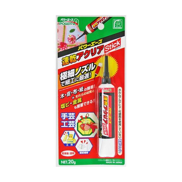 ・極細ノズルで細工に最適です。・木、皮、布、紙、塩ビ、金属に接着出来ます。・乾燥後は透明です。（ポリエチレン・ポリプロピレン・フッ素樹脂・シリコーン樹脂・ナイロン・ゴム・ガラスには接着できません）・ホルムアルデヒド、可朔塑材を使用していな水...