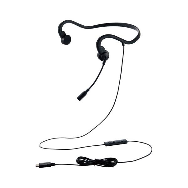 長時間のWeb会議やビデオ通話でも耳が痛くなりにくい、オープンイヤータイプの骨伝導有線ヘッドセットです。耳を塞がないため開放感があり、快適な装着感を保ちます。ペアリング・充電いらずの有線タイプで、パソコンに挿してすぐに使用できます。■骨伝導...