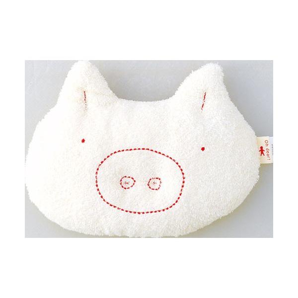 シンプルで可愛いピッグフェイスのピローです。沢山楽しい夢を見てね。赤ちゃんが寝ていない時も、楽しく愛らしく。サイズ：約19×24cm素材：外側/綿100％（パイル）・内側/ポリエステル100％【Oh dear！】Oh dear！とは「おやお...