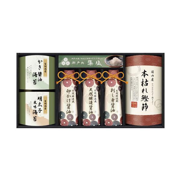 ▲商品の特性上、基本的にご返品を承ることが出来ません。何卒ご了承ください。（返品・キャンセル不可）昔ながらの天然蔵でじっくりと熟成し作られたお醤油と、有明産の味付け海苔や鰹節などをセットにした日本の心が感じられるギフトセットです。■サイズ・...