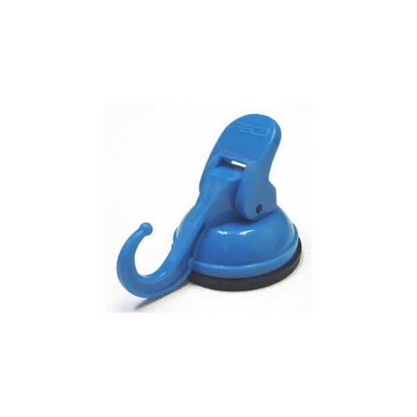 サイズ（mm)：H85xW56xD40（ロックした時）材質：ABS樹脂（本体）合成ゴム（吸盤）カラー：ブルー1個吸盤部分のサイズはφ56mm／フック部分の開口部は16mm耐荷重：6kg耐久温度：−10℃〜70℃