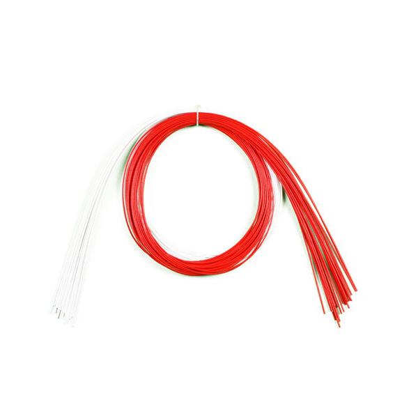 5本付け(水引5本でテープ止め)の紅白水引、長さは約90cm。華道、ハンドクラフト、祭事、餅飾りなどご自身のアイデアでお使いください。1袋に5本入り。■ 本体サイズ(mm)900×5×1■ 本体重量(g)15あかぎ / アカギ