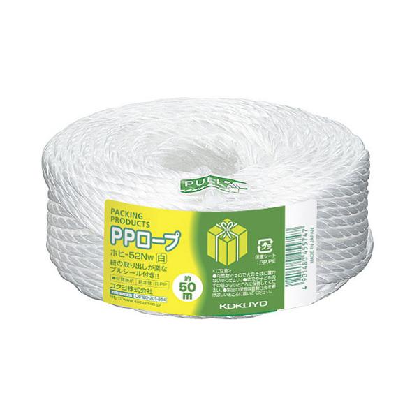 ■ サイズ / 50m■ ロープの直径 / 4mm■ 材質 / PP（筋入りフィルム3本撚り）■ チーズ巻■ 切り口がほつれにくい3本撚りロープタイプ■ ロープタイプだからしっかり結べて重包装に最適KOKUYO / こくよ