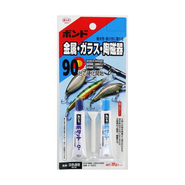 ・金属、ガラス、陶磁器の接着に最適です。・硬化後の体収縮が少ないです。・５分硬化型より接着力や耐水性に優れています・乾くと淡色透明です。９０分硬化開始２液混合型です。エポキシ樹脂系コニシ / こにし /