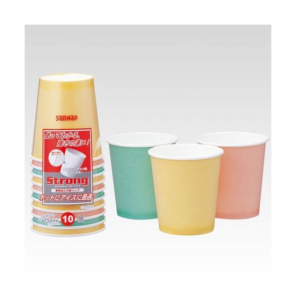 本体サイズ： 250ml 口径8×高さ8.4cmパック入数： 10個入本体材質： バージンパルプ100％、外面・内面PEラミsunnap / さんなっぷ紙コップ / 紙カップ / 使い捨て食器 / パーティー / アウトドア