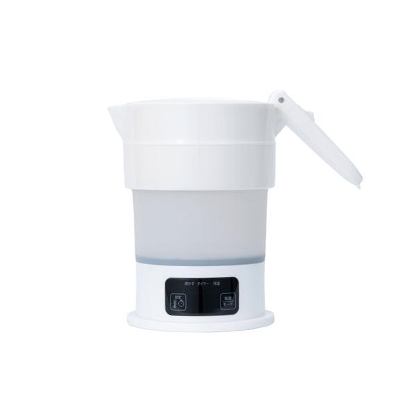 コンパクトに折りたためて収納に便利な電気ケトル。■コンパクトに折りたためて旅行や収納時に便利…シリコン部と取っ手が折りたためてコンパクトに収納できます。■最適な温度でお湯を沸かす温度調節機能搭載…40〜100℃まで10℃単位で湯沸かし温度が...