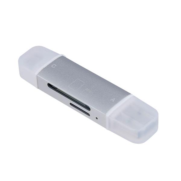 2つのコネクタが使えるカードリーダー/ライター。■USB/Type-CとAの2つのコネクタが使える、アルミ製カードリーダー/ライター。■転送速度最大5GbpsのUSB規格、USB3.0(Gen1)・UHS-I対応のカードリーダー/ライターで...