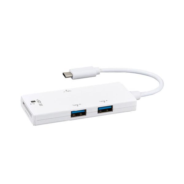 高速USBハブ&amp;SDカードリーダー/ライター。●データ転送が速い！高速USBハブ&amp;SDカードリーダー・ライター。デスク上で使いやすいく持ち運びに便利な薄型コンパクト設計です。●Type-Cコネクタ、カードリーダー・ライター(...