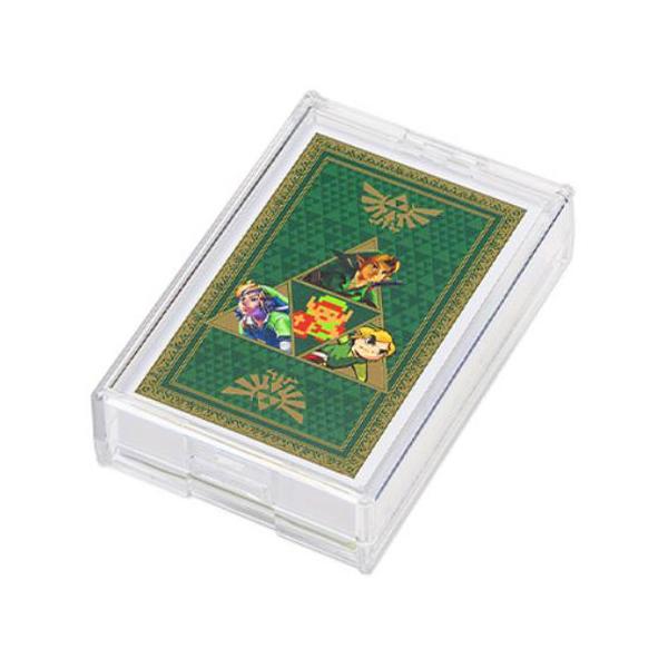 スペード・ハート・ダイヤ・クラブそれぞれに、歴代『ゼルダの伝説』のキャラクターがデザインされています。【仕様】ブリッジサイズ：58mm×89mm材質：PET製NINTENDO / にんてんどー / ニンテンドー