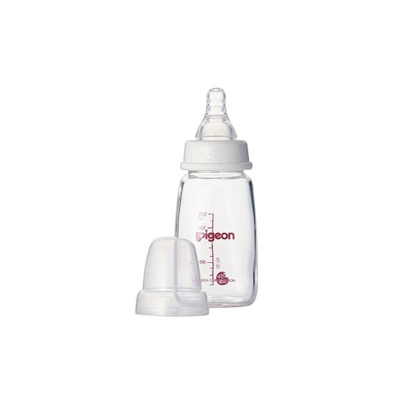 材質：本体/耐熱ガラス、乳首/シリコンゴム容量(cc)：120乳首サイズ：Spigeon / ぴじょん