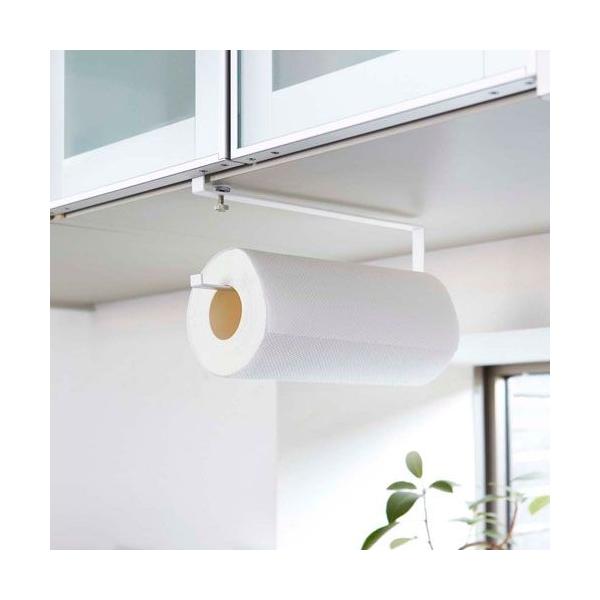 吊り戸棚に簡単取り付けのキッチンペーパーホルダー。ネジでしっかり固定！■ 対応サイズ棚板の厚さ ： 約 1.5〜2.5cmまで直径11×高さ24cmまでのキッチンペーパーロールに対応。■ 耐荷重約 500g■ サイズ（W×D×H)1.5×2...