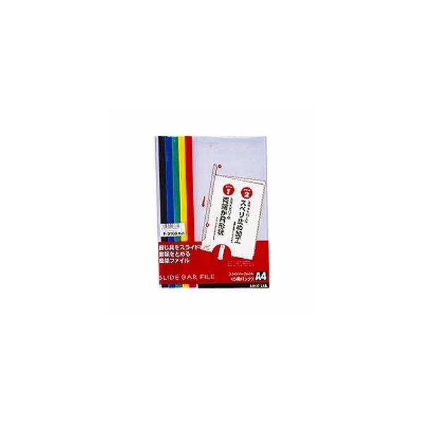 綴じ具をスライドして書類をとめるとっても使いやすい薄型スライド式ファイルです。【仕様】入数：5冊色込（紅・黄・緑・青・ブラック各1本）規格 A4タテ型（S型）幅・奥行・高さ（mm） 7mm × 213mm × 300mm仕様 コピー用紙20...