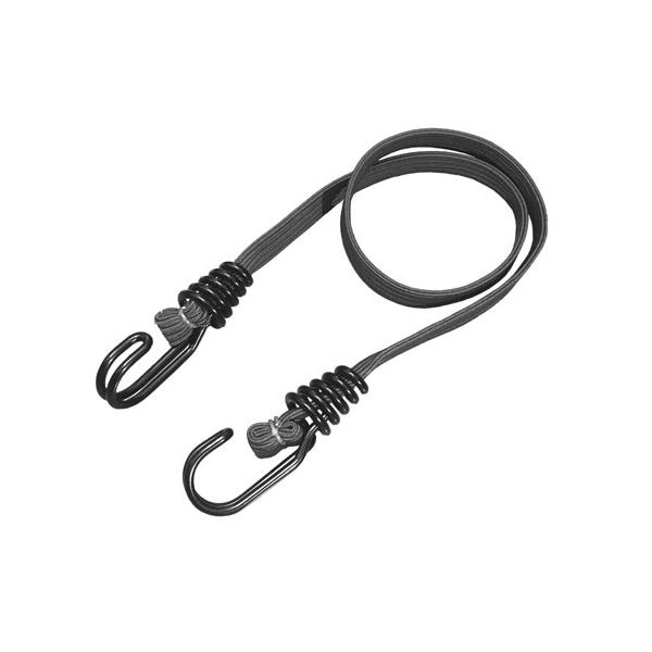 便利な金具付きゴムロープ(タイトゴム)平(フラット)ゴムロープ。両端に引っ掛け金具付き。形状がフラットなゴムバンドなので荷物の仮留めや固定等では丸ゴムと比較して安定します。■仕様材質：ゴム/天然ゴム、被覆/ポリエステル、金具/スチール【注意...