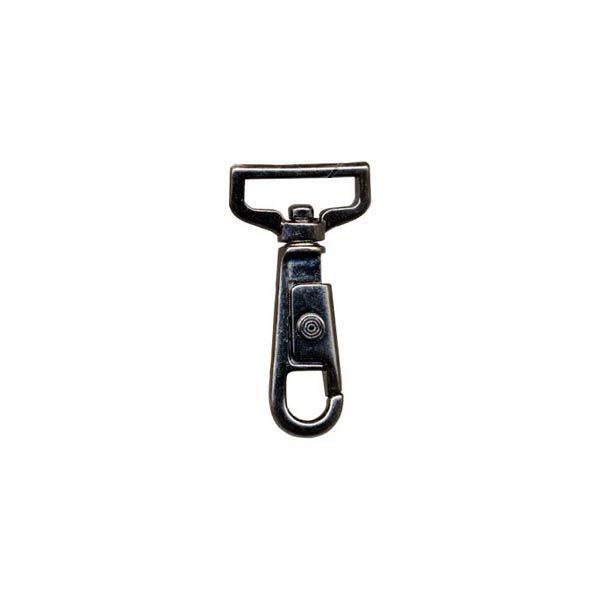 平ベルトや平らな紐などの端末金具に適した四角いアイ形状です。本体首部分が自由に回転すのでベルトにネジレが生じません。材質：亜鉛合金　全長：60　首内径：5ｘ25　フック内径：8　口幅：4mm