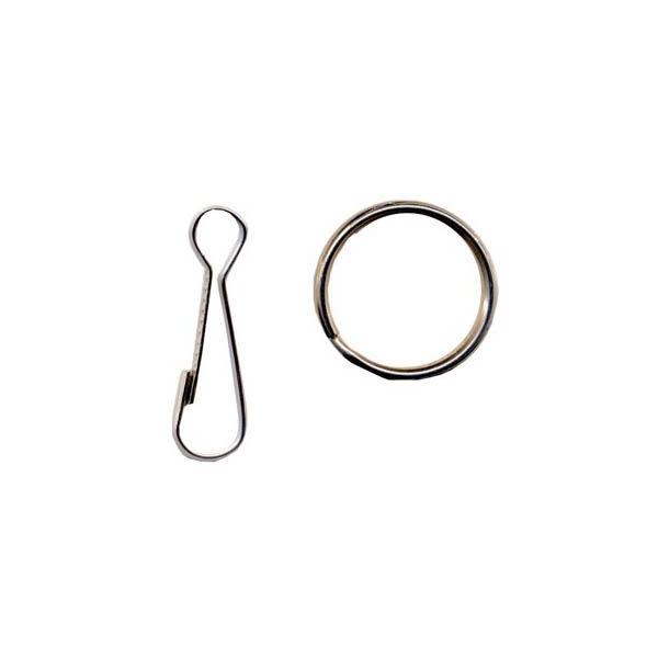 日用品・装身具・雑貨などのフックとして！小型・軽量でワンタッチで着脱可能です！材質：亜鉛合金　全長42mm　首内径：7　開口幅5mm