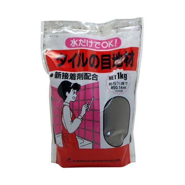 特徴　接着力が強く、剥離やヒビ割れの心配がありません。用途　タイル用目地材。施工面積　5ｍｍ厚　約300ｍｍｘ450ｍｍ家庭化学工業 / 補修材 / 家庭化学 / タイル / 目地 / 目地材 / グレー