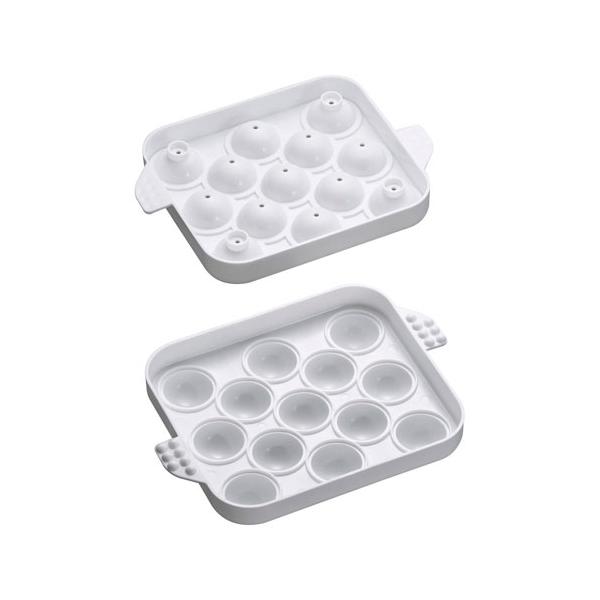 ■簡単にまんまるの氷が作れます。【仕様】間口×奥行×高さ(mm)：160×118×34質量(g)：180出来上がり寸法：φ25×13ヶ取材質：ポリエチレン清水産業 / シミズ産業 / しみず / セイエイ / Seiei