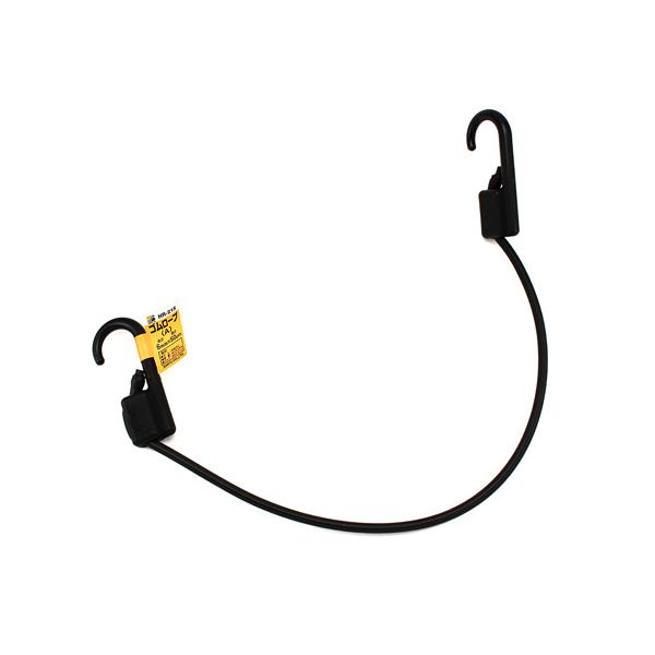 【商品説明】ポリエステル繊維で包まれたゴムロープです。用途に応じてお使いいただけます。【用途】荷物の簡易結束ブルーシートの固定など【材質】ゴム：合成ゴム被覆：ポリエステルフック：66ナイロン【サイズ】長さ(cm)：50太さ(mm)：6【注意...