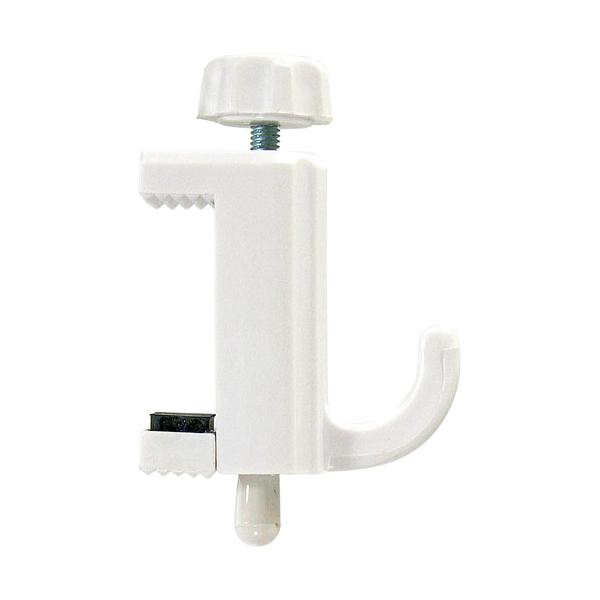 【商品説明】鴨居や桟に締め付けて簡単に取り付けできます。【仕様】取り付けられる場所：鴨居、窓枠、桟、机、棚等、上下の巾が5〜40mm迄取り付け可能。耐荷重(kg)：1.5【色】ホワイト【サイズ】サイズ(mm)：17×67×43【材質】ABS...