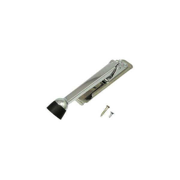 通風時や、手荷物の多い時などに大変便利です。戸当り・ドアストッパーシリーズ開き扉の開位置での固定。金属扉、木製扉どちらにも使用できます。粘着テープ付で取付けが簡単です。■サイズ：ロング■カラー：クローム■扉と床面とのすきま(約)：25mm×...