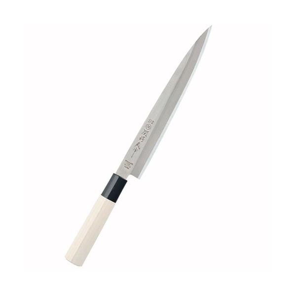 刺身を切るのに最適です。※片刃■ 商品サイズ30×327×19mm(刃渡り：203mm)■ 商品重量81g■ 材質刃部/ステンレス刃物鋼、柄部/天然木(朴の木)、口金/ABS樹脂■ 原産国日本