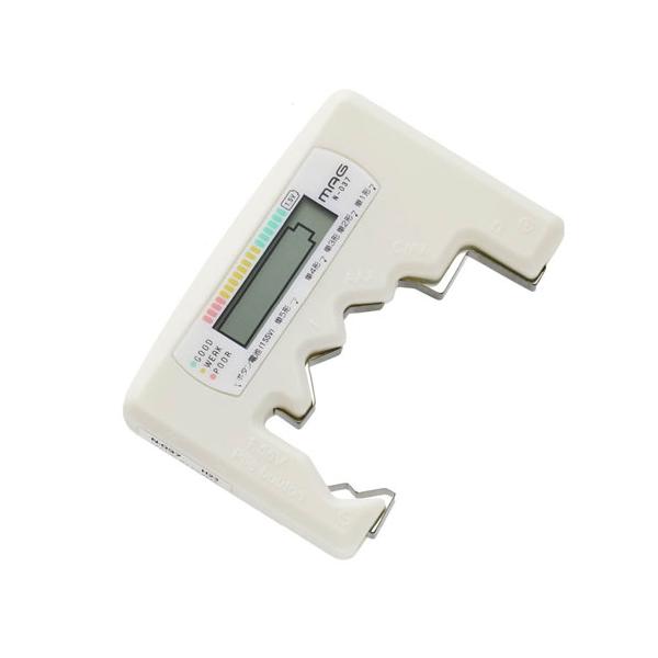 電池の残りが一目で分かる電池残量チェッカー■まだ使えるかな？と気になる電池の残量確認に便利です。■単1・2・3・4・5形乾電池のチェック可能。■赤・黄・緑と残量が分かりやすいメーター表示。【仕様】サイズ：92×65×14mm重量：30g機能...