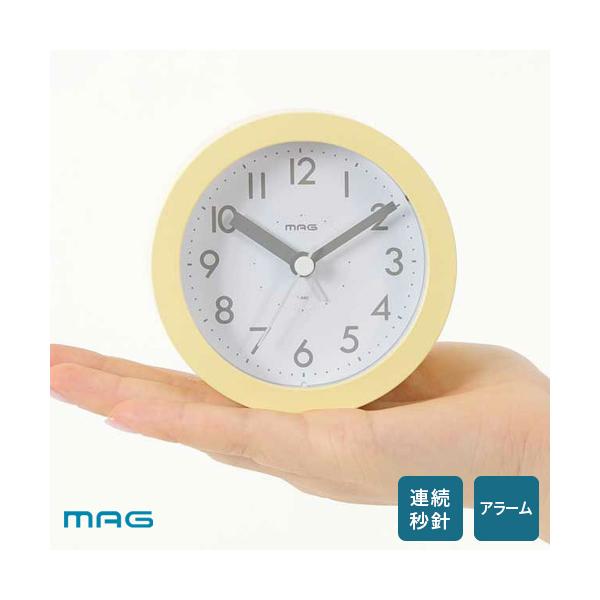 手のひらサイズの目覚まし時計■秒針は滑らかに動きます。■目覚まし時計として利用可能な電子音アラーム・スヌーズ付き。■コンパクトなので設置場所を選びません。【仕様】サイズ：94×96×54mm重量：110g機能：スムーズに動く連続秒針、電子音...