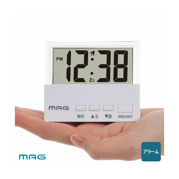 手のひらサイズのミニミニクロック透明液晶を使用し、ライトボタンを押すとレンズ部分全体が光ります。限られた狭いスペースで使用したい方にお勧めです。■ 電子音アラーム■ ライト、スヌーズ■ 12/24時間表示切替本体サイズ(H×W×D)：62×...